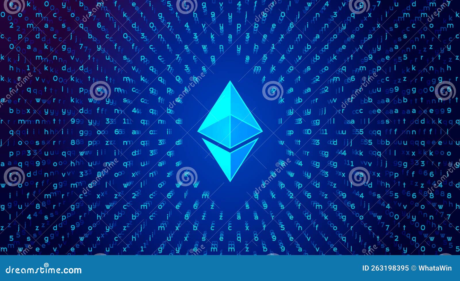 Ethereum ETH Cryptocurrency Token Symbol on Dark Polygonal Background ...