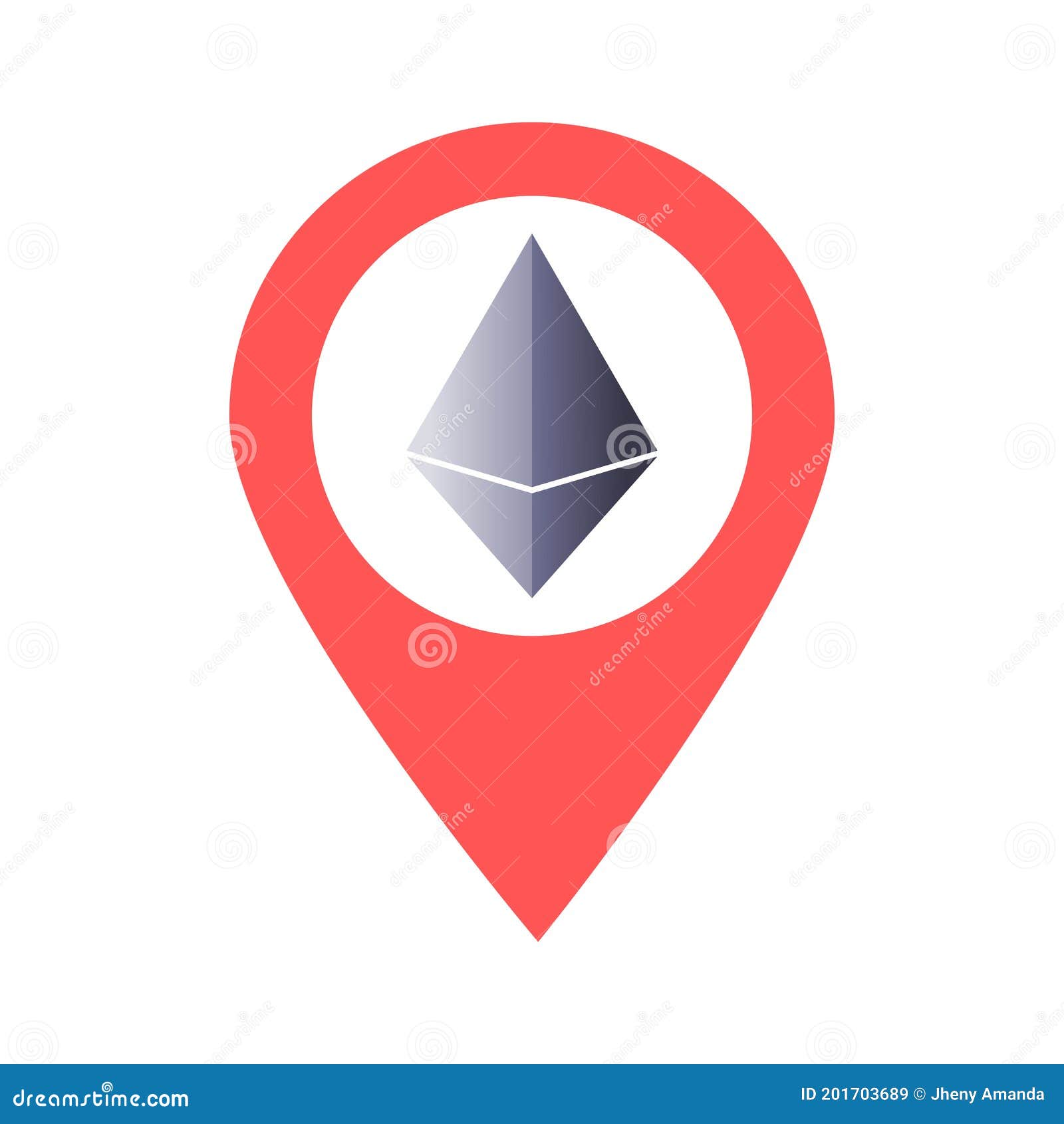 Ethereum Location Map Pin Pointer Icon. Element of Map Point for Mobile Concept and Web Apps ...
