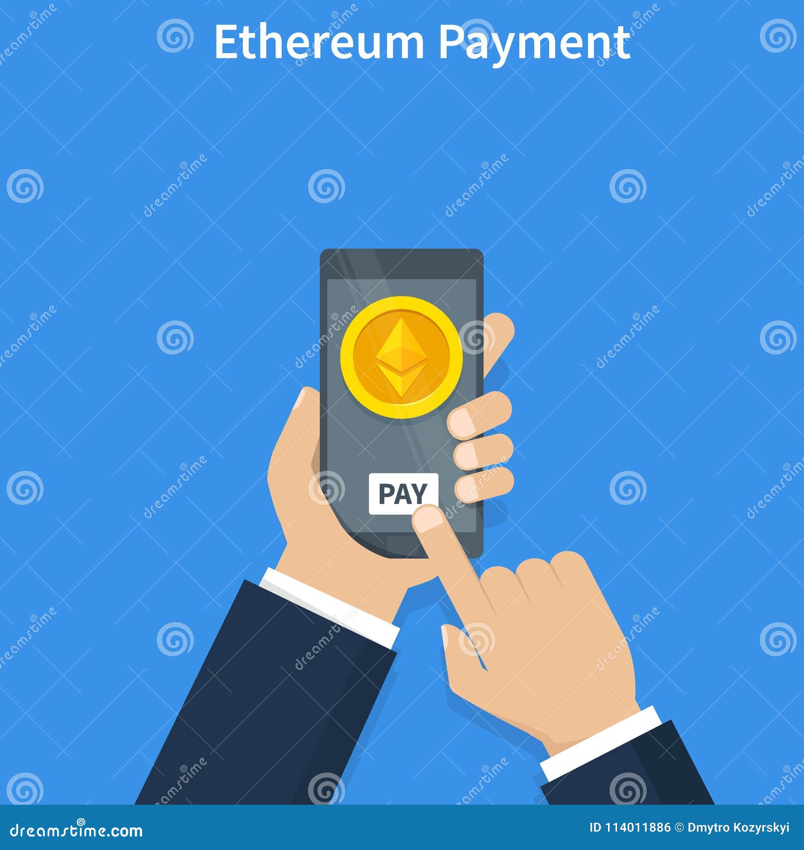Ethereum Pay. Concept of Cryptocurrency Technology, Ethereum Exchange ...