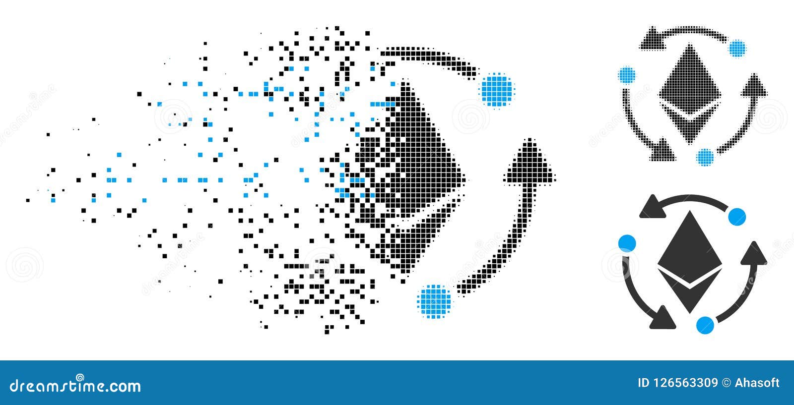 Dispersed Dot Halftone Ethereum Rotation Icon Stock Vector ...