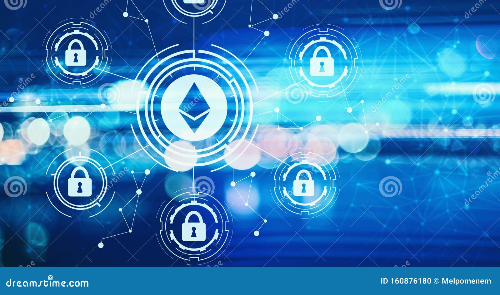 Ethereum Security Theme with Blurred Abstract Lights Editorial Image ...