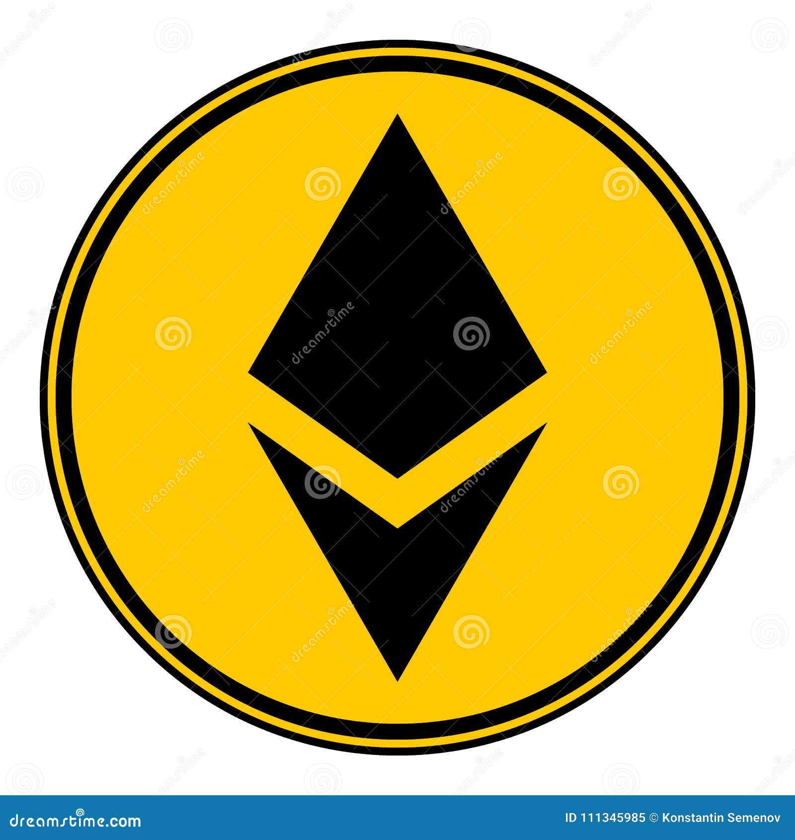 Ethereum sign on white. stock illustration. Illustration of network ...