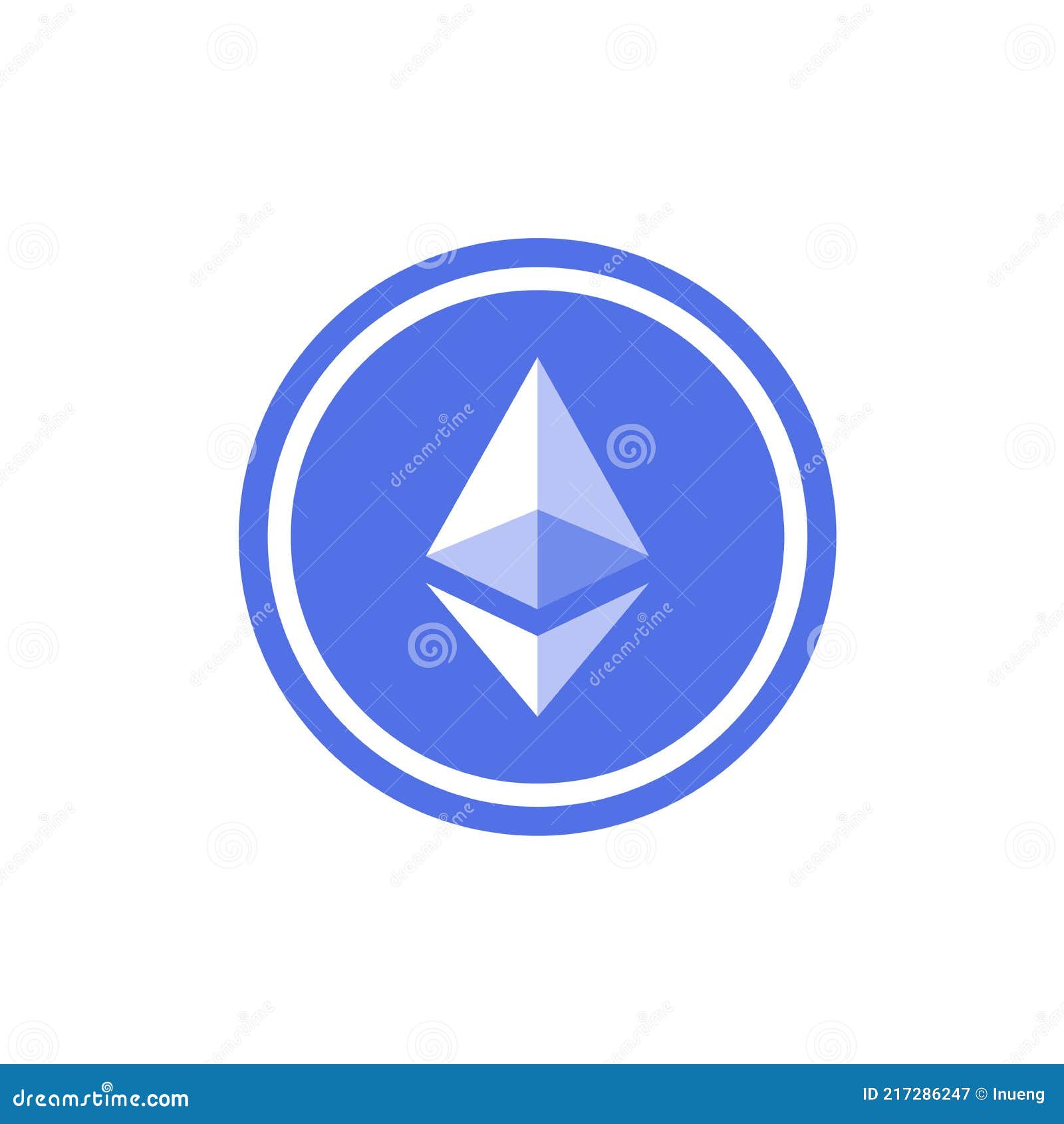 Ethereum Symbol Blue Chrystal Illustration Cartoon Vector ...