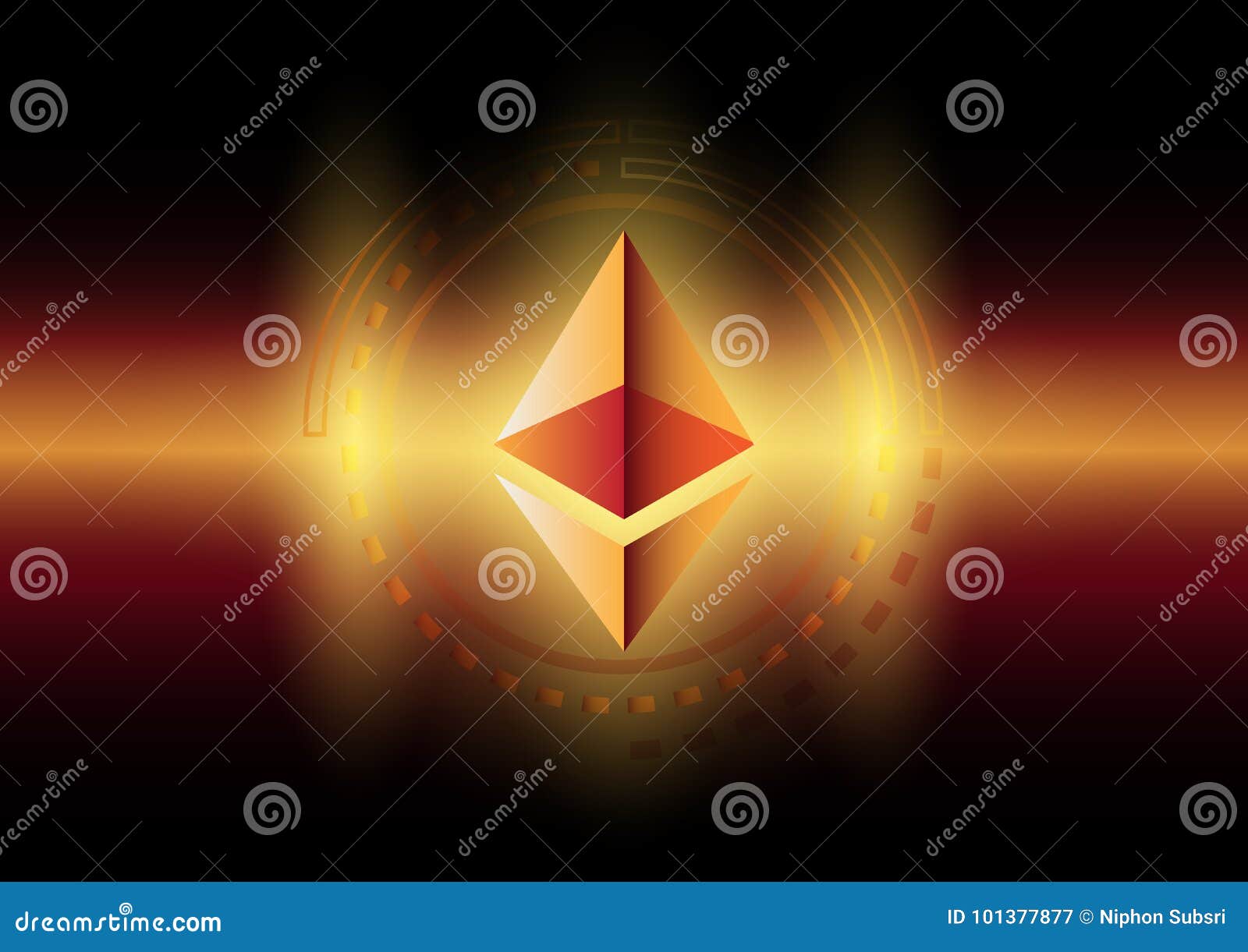 Ethereum Symbols on Abstract Blue Background. Competing ...