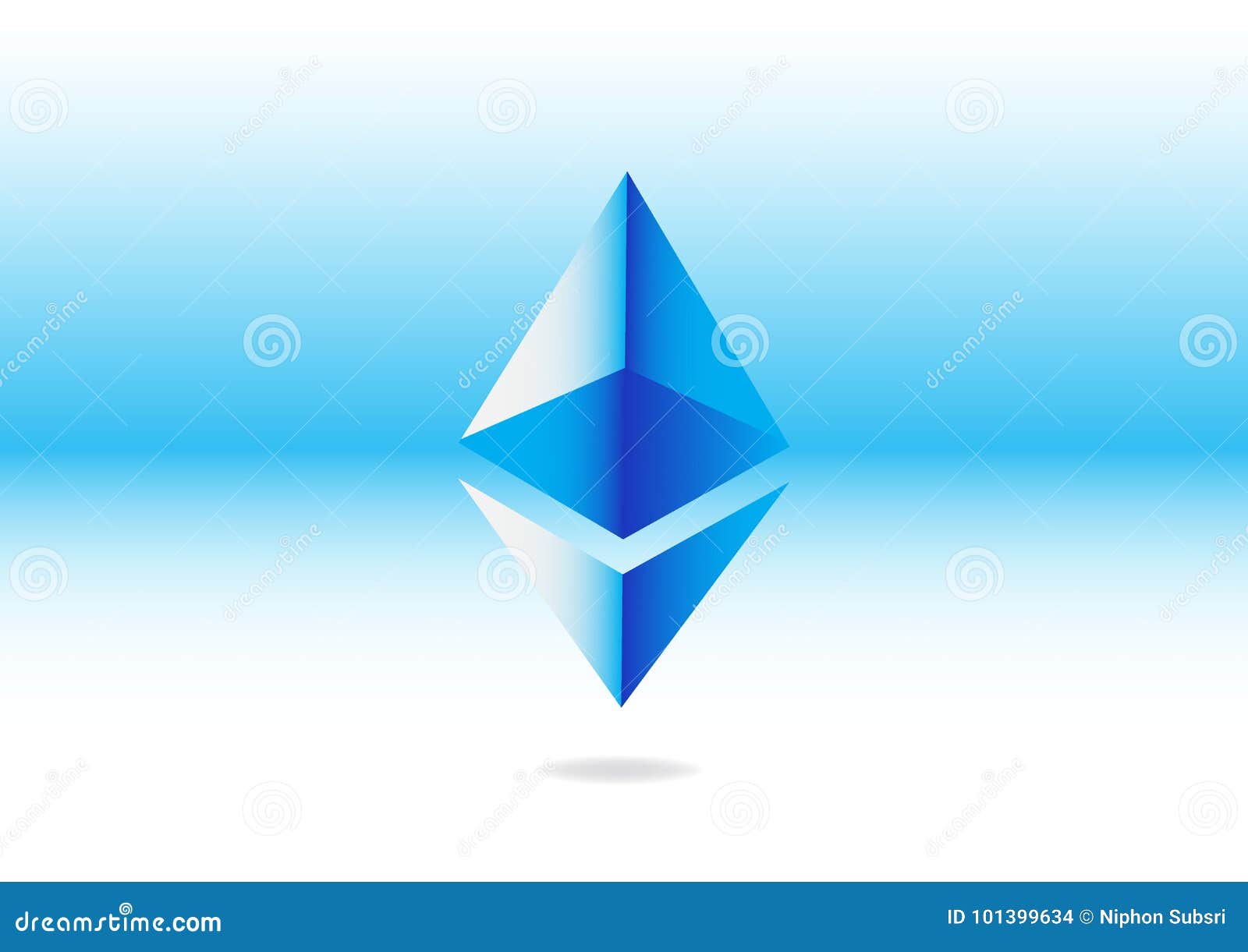Ethereum Symbols on Abstract Blue Background. Competing ...