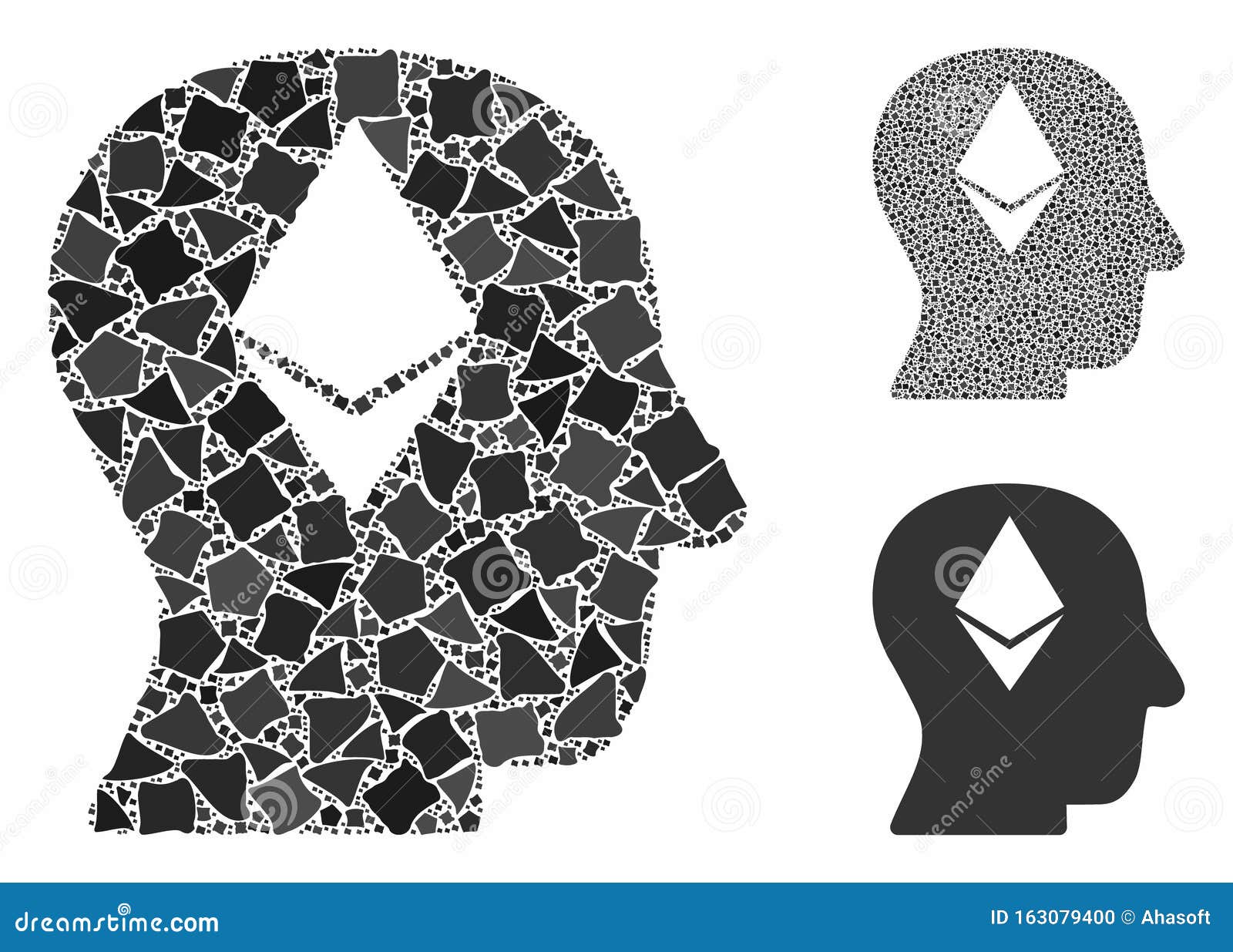 Ethereum Thinking Head Mosaic Icon of Bumpy Parts Stock Illustration ... Ethereum Thinking Head Mosaic Icon of Bumpy Parts Stock Illustration ...