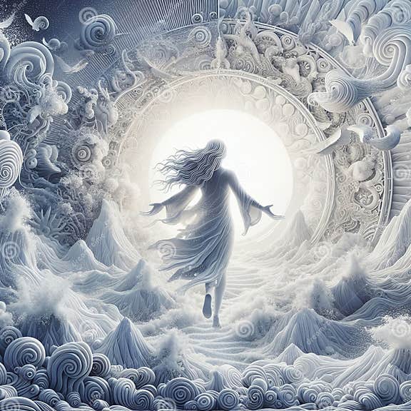 Etheric Elegance: a Dance with the Cosmos Stock Illustration ...