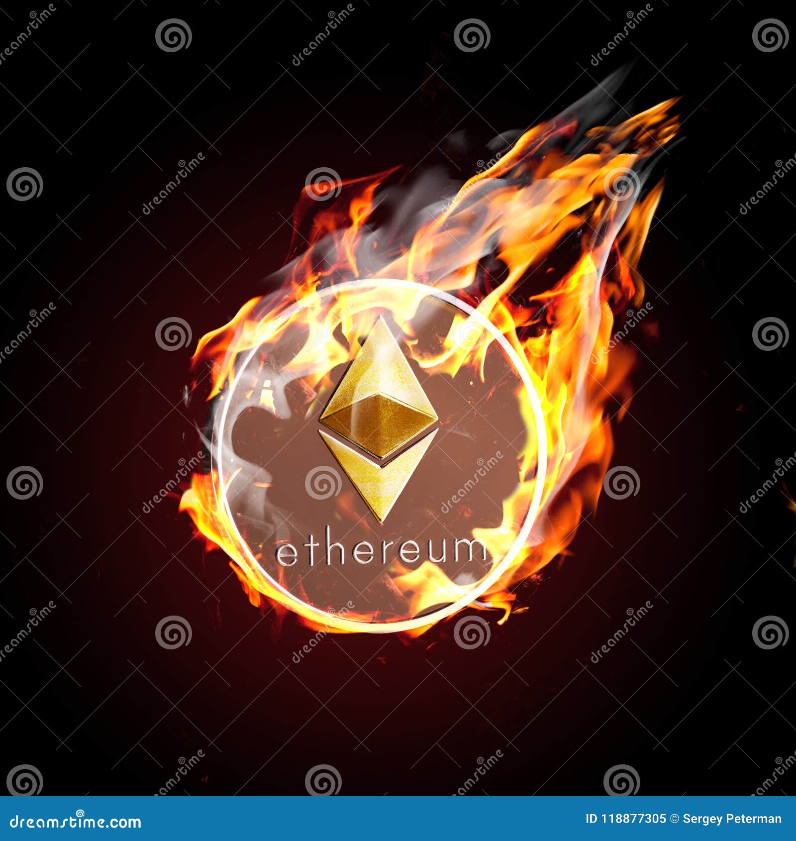 Etherium on fire stock image. Image of fall, cash, financial - 118877305