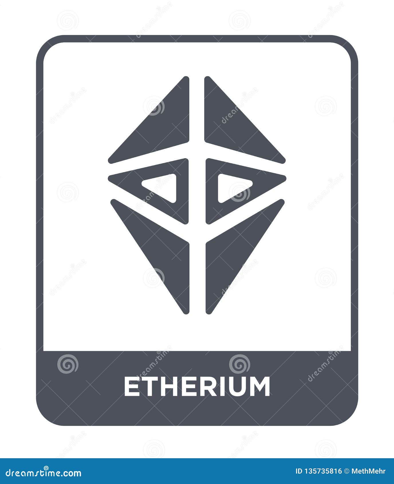 Etherium Icon. Trendy Etherium Logo Concept On White Background Vector ...