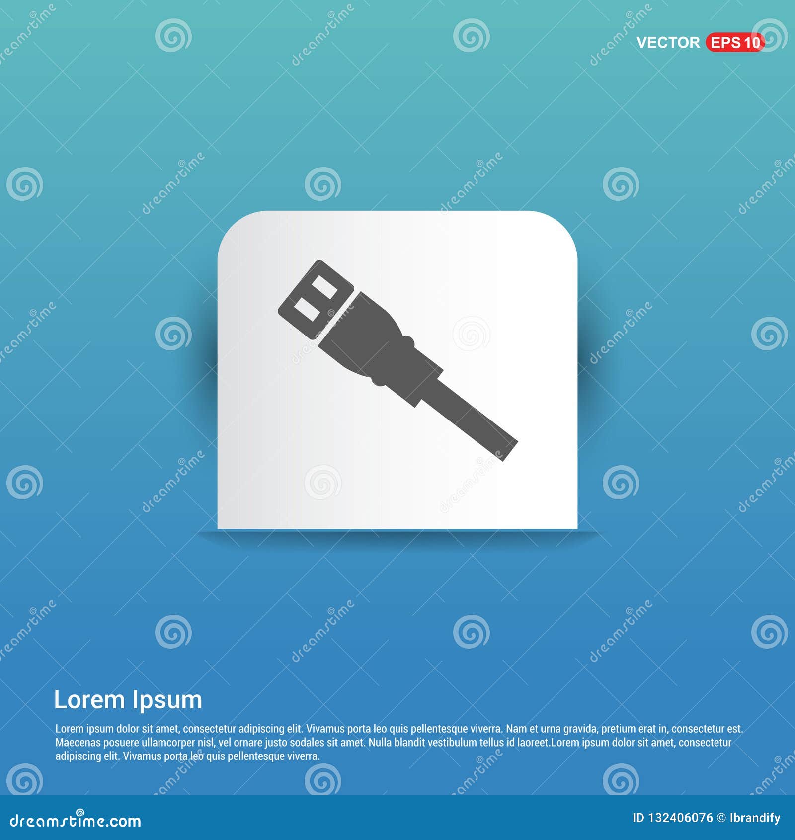 Ethernet Cable Icon - Blue Sticker Button Stock Vector - Illustration ...