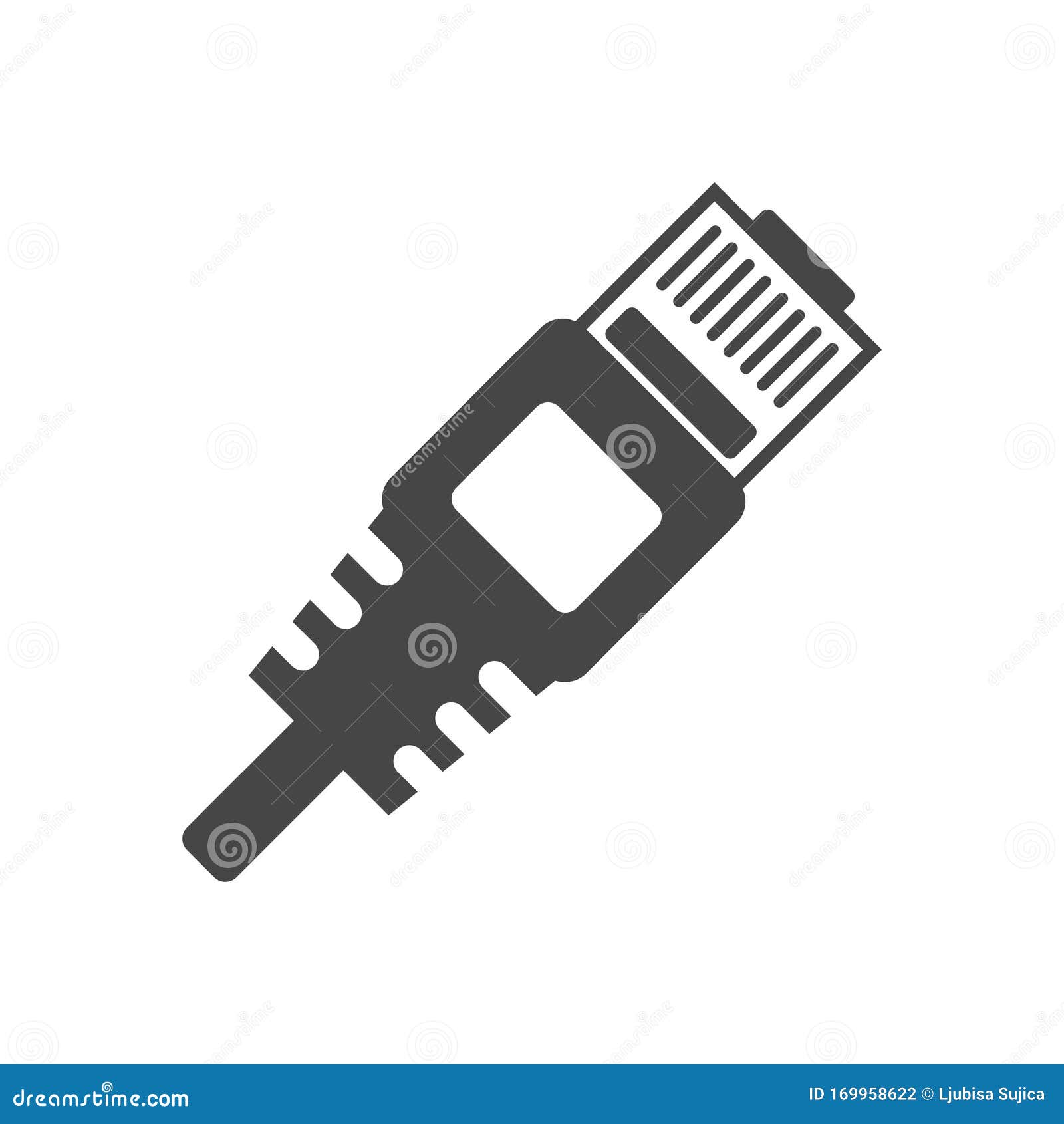 Ethernet cable icon stock vector. Illustration of communication - 169958622