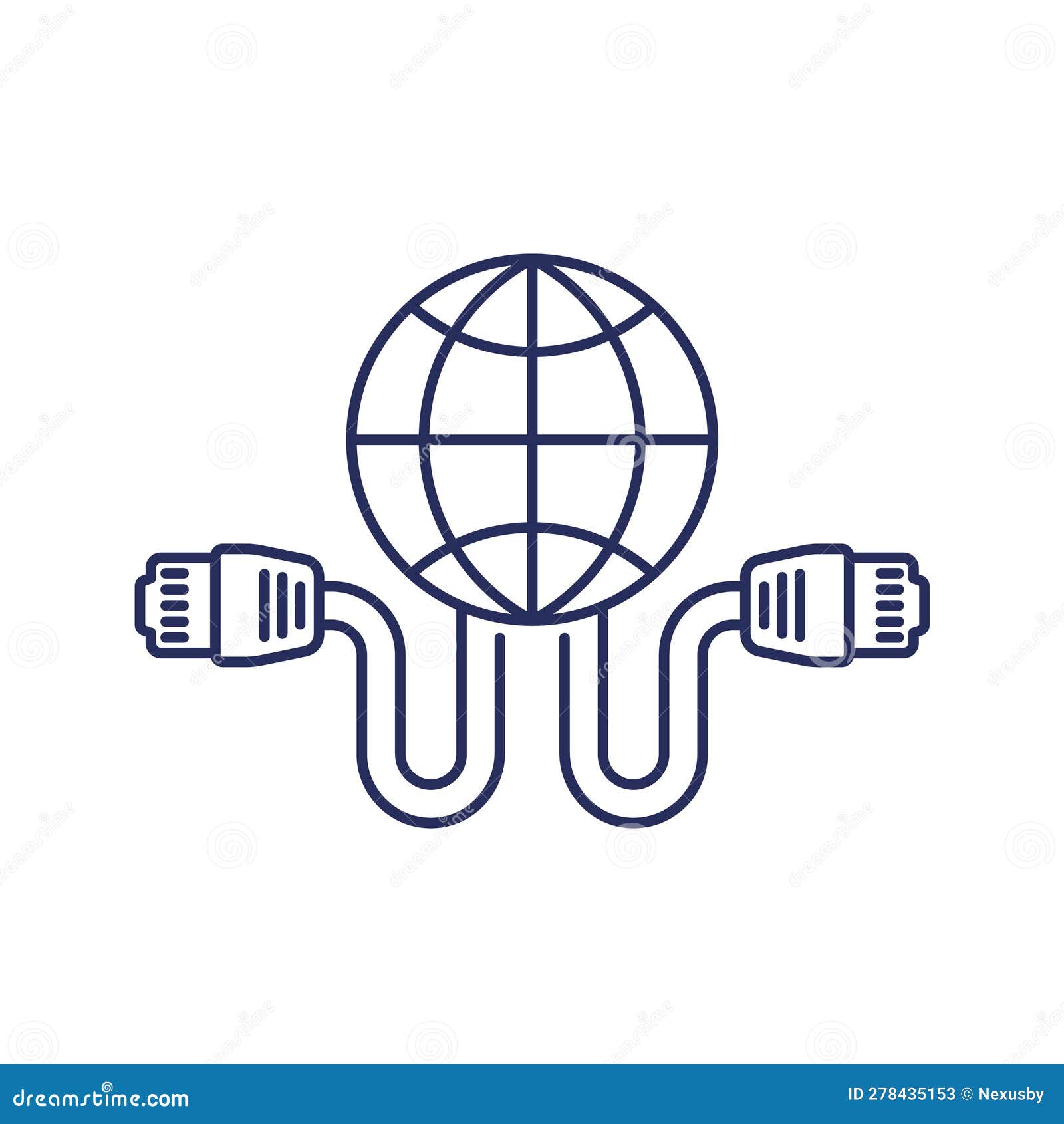 Lan Cable Network Connection Icon Form Lines And Triangles, Point ...