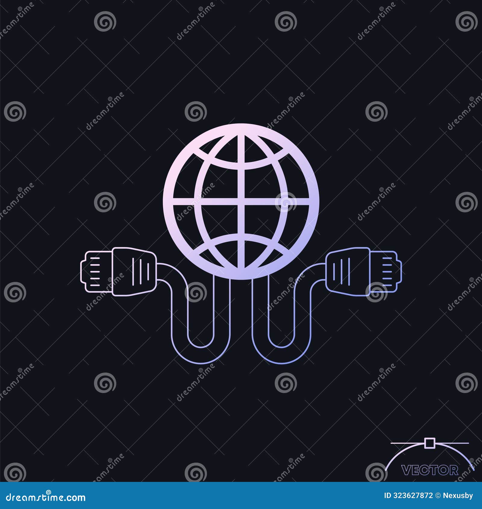 Ethernet Cable Plug Logo Sign Vector Outline | CartoonDealer.com #326037733