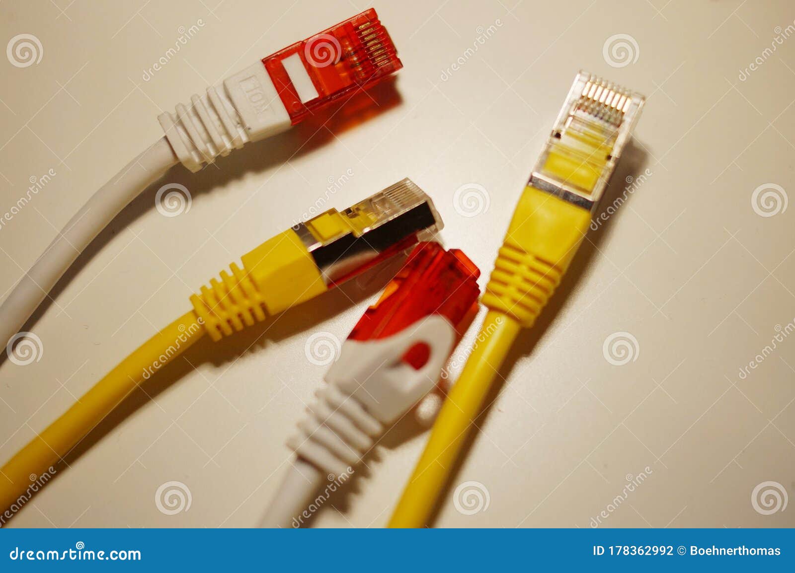 Ethernet Cable and RJ45 Plug Connector. Stock Photo - Image of male ...