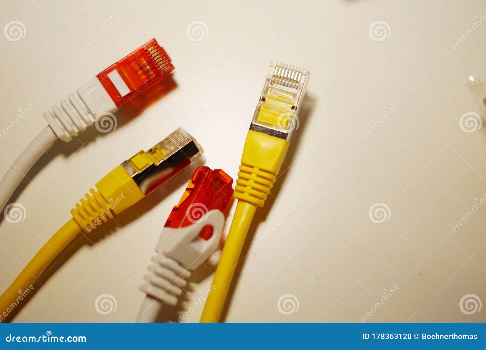 Ethernet Cable and RJ45 Plug Connector. Stock Photo - Image of ...