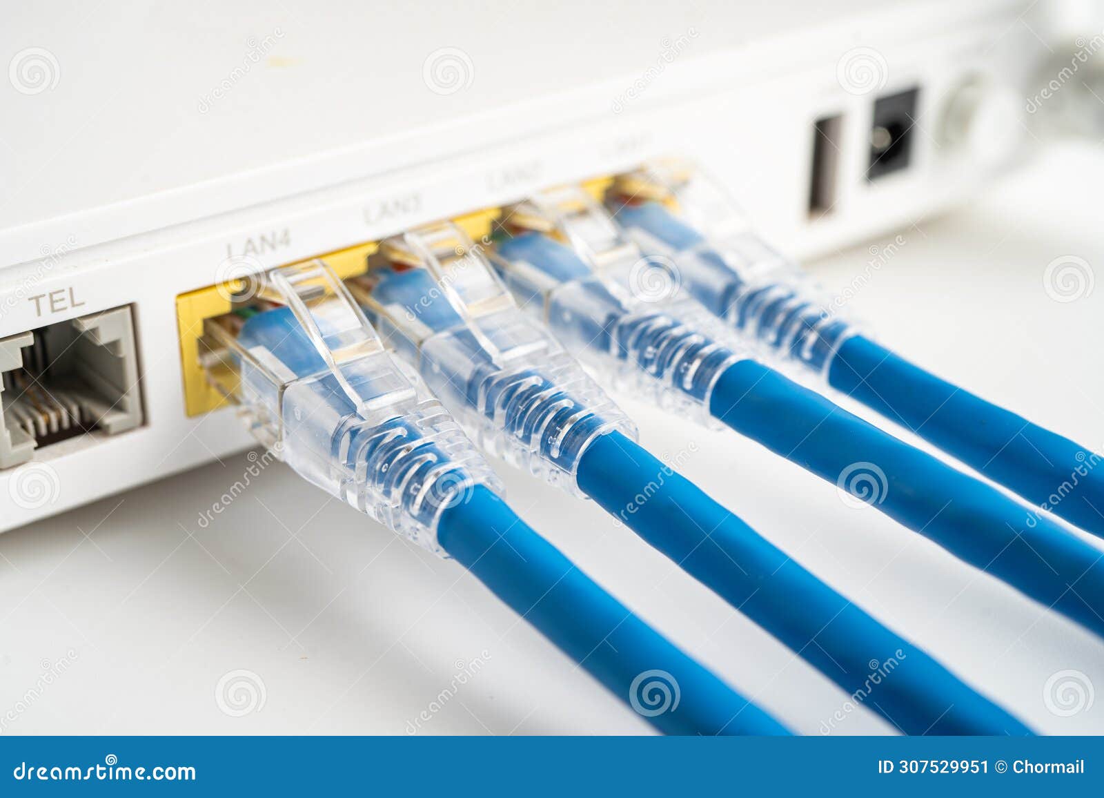 Ethernet Cable with Wireless Router Connect To Internet Service ...