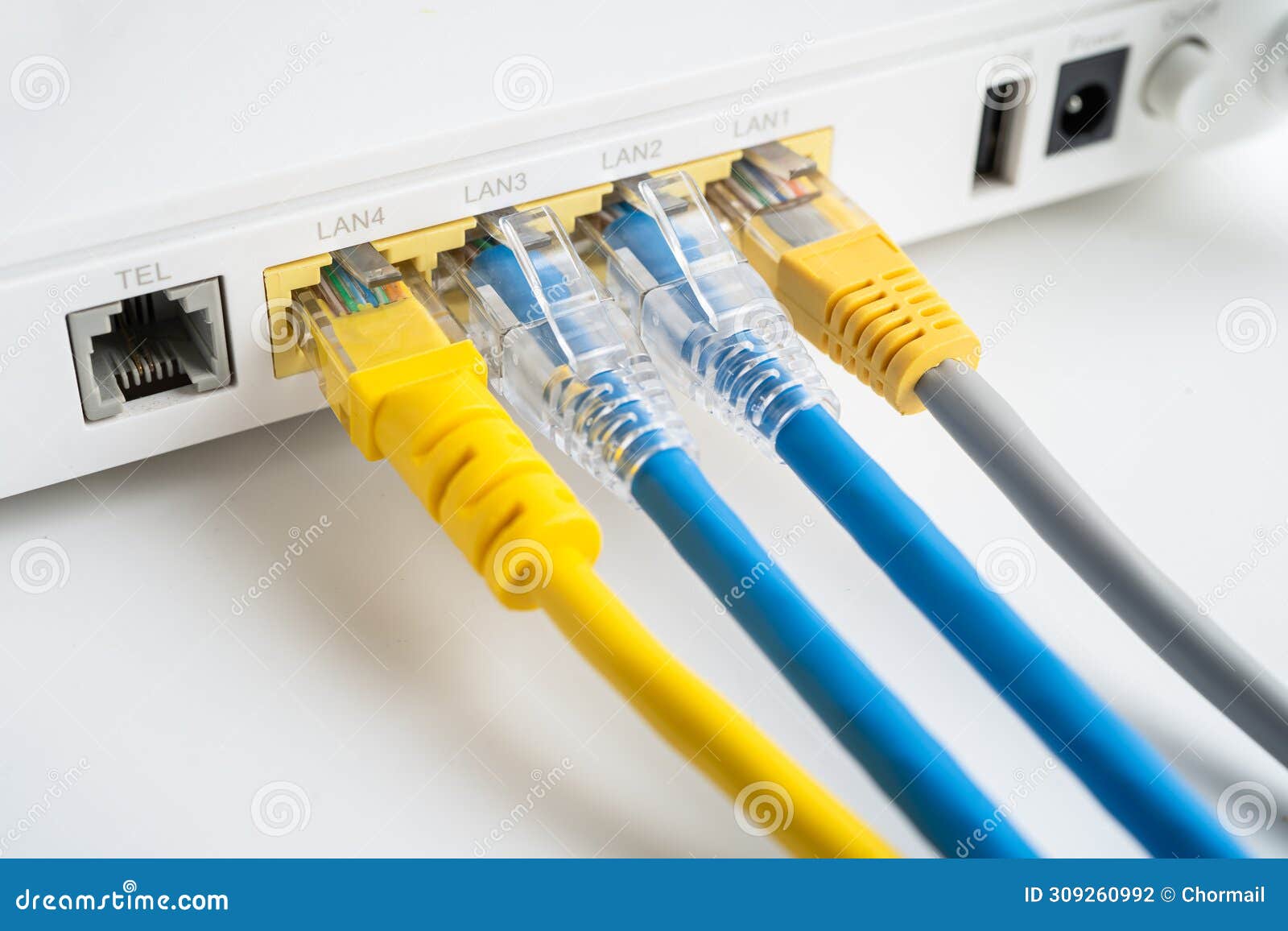 Ethernet Cable with Wireless Router Connect To Internet Service ...