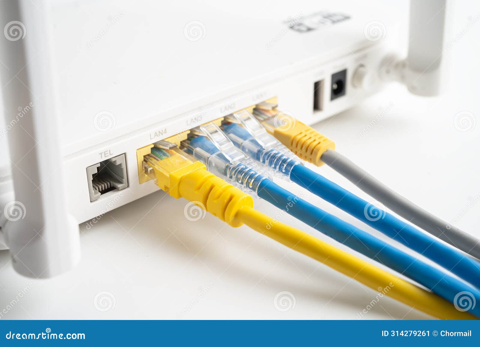 Ethernet Cable with Wireless Router Connect To Internet Service ...