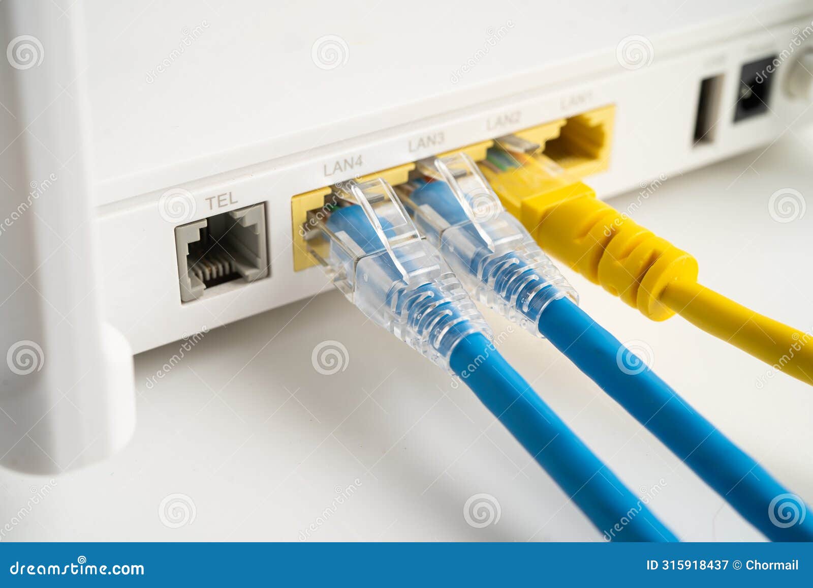 Ethernet Cable with Wireless Router Connect To Internet Service ...