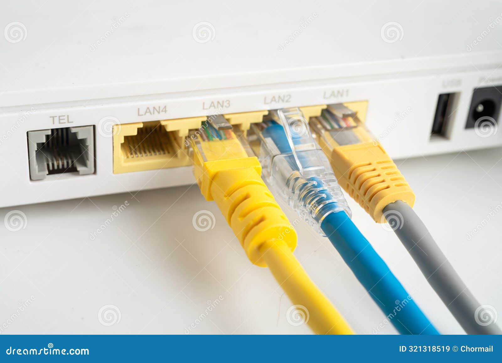Ethernet Cable with Wireless Router Connect To Internet Service ...