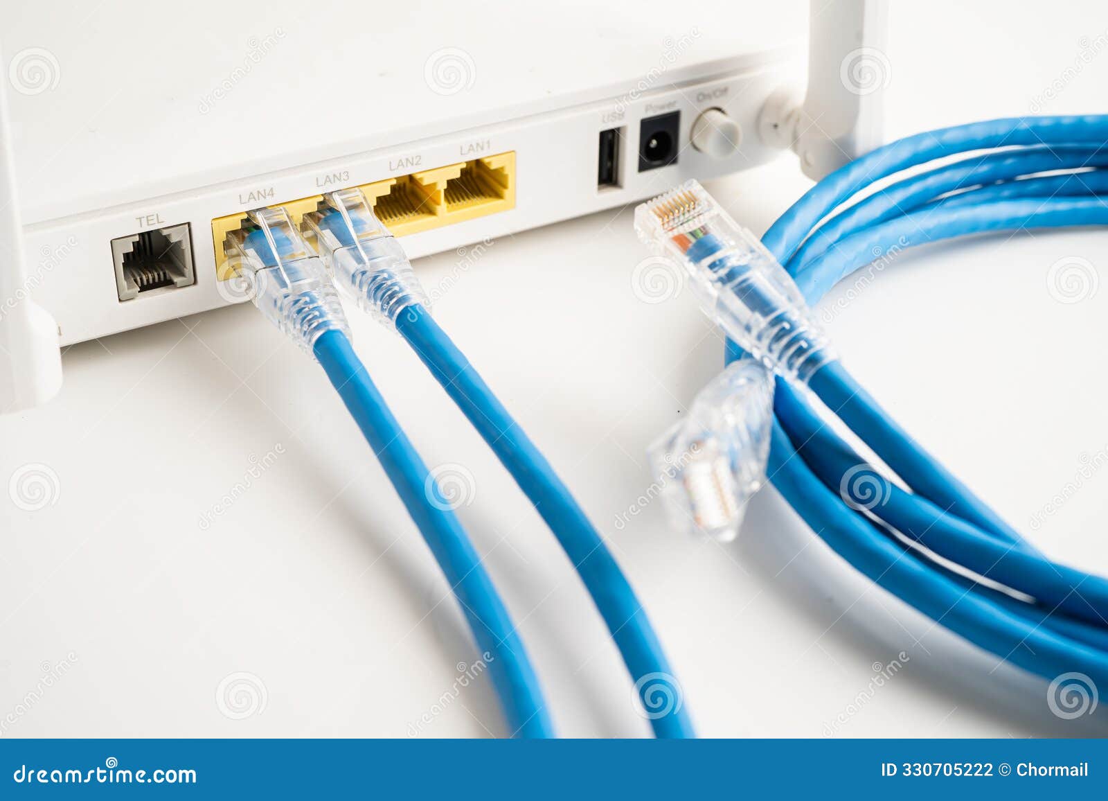 Ethernet Cable with Wireless Router Connect To Internet Service ...