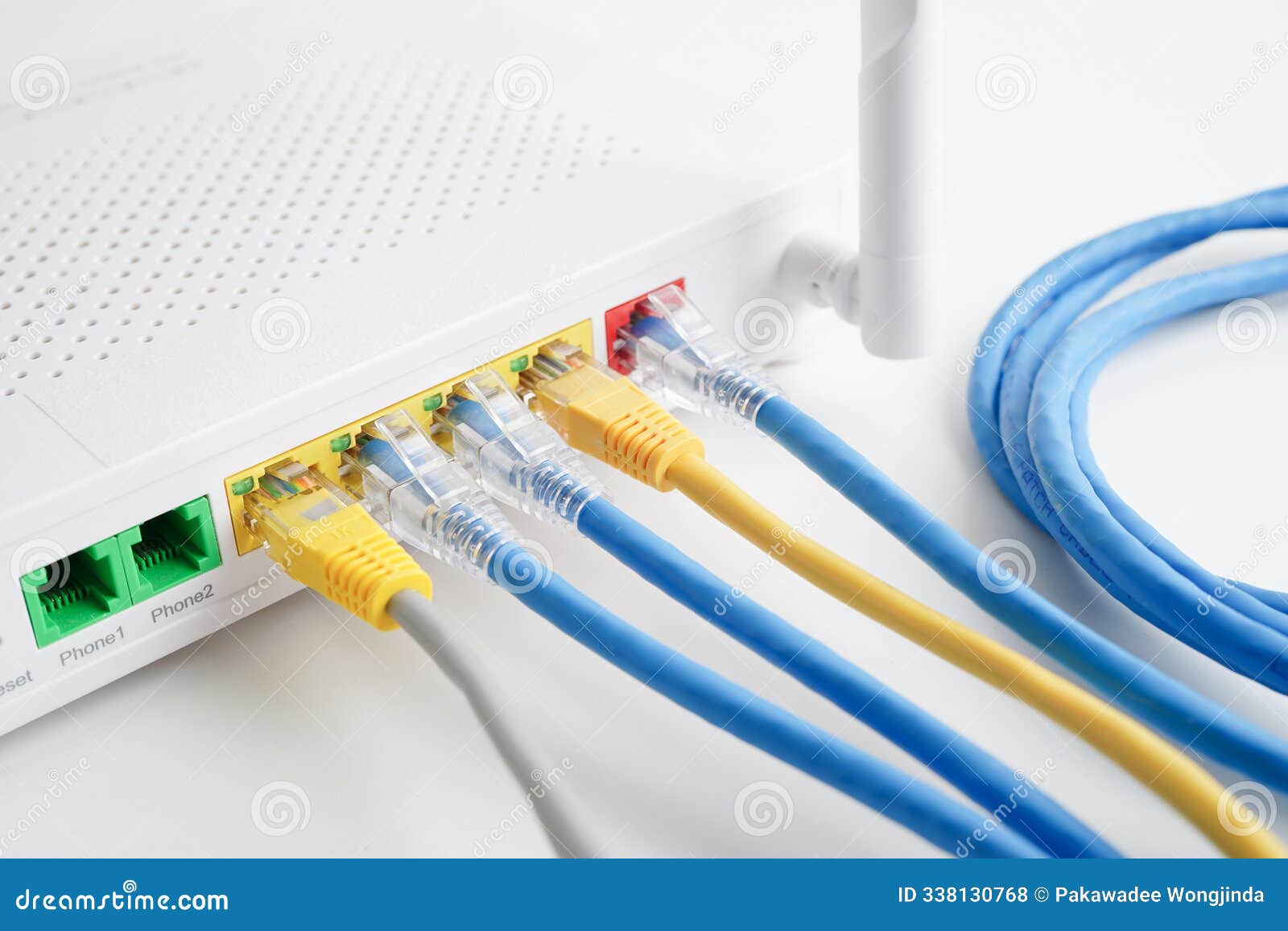 Ethernet Cable with Wireless Router Connect To Internet Service ...