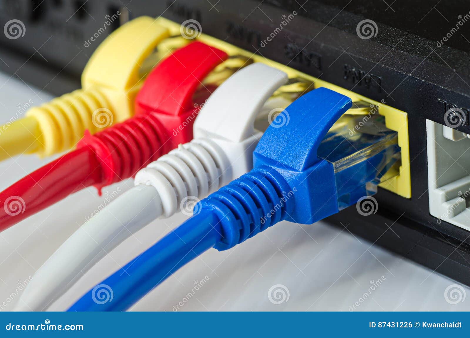 Ethernet Cables Connect To Router or Switch Stock Photo - Image of jack ...