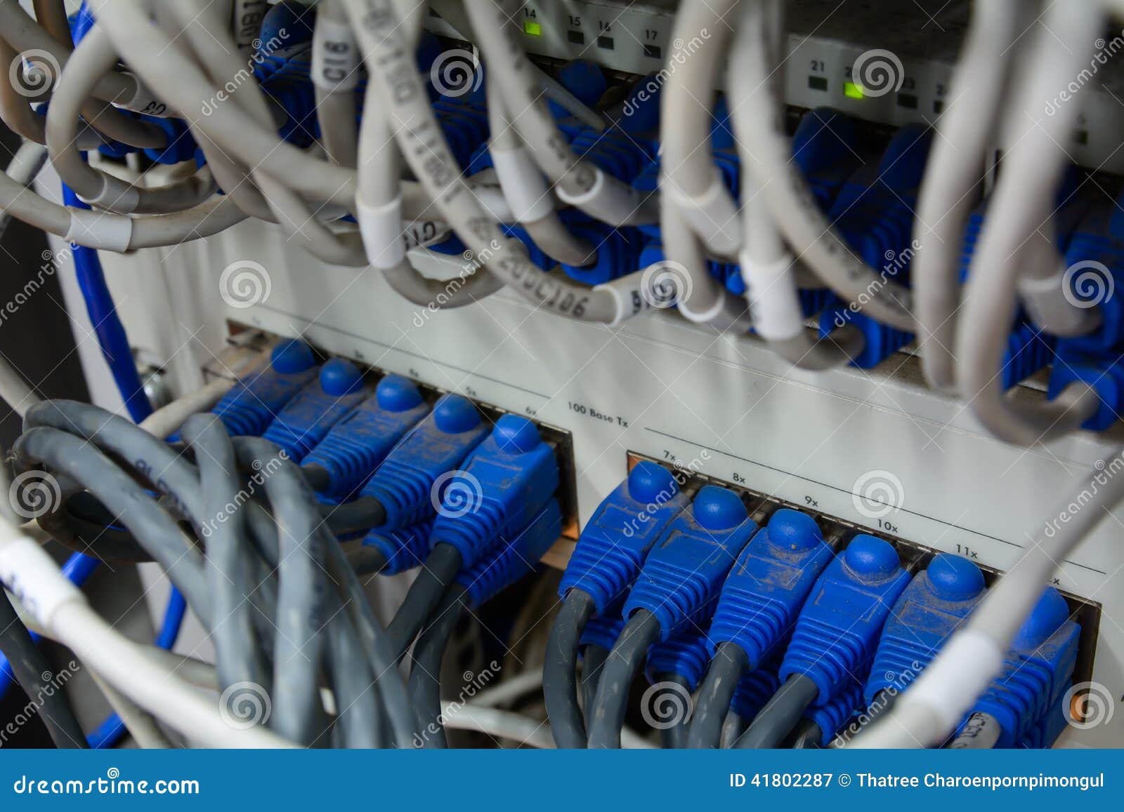 Ethernet Cables Connected To Computer Internet Server Stock Image ...