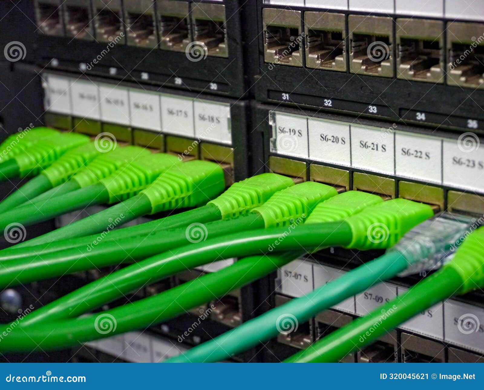 Ethernet Cables Connected To Enumerated Labled Patch Panel Stock Image ...