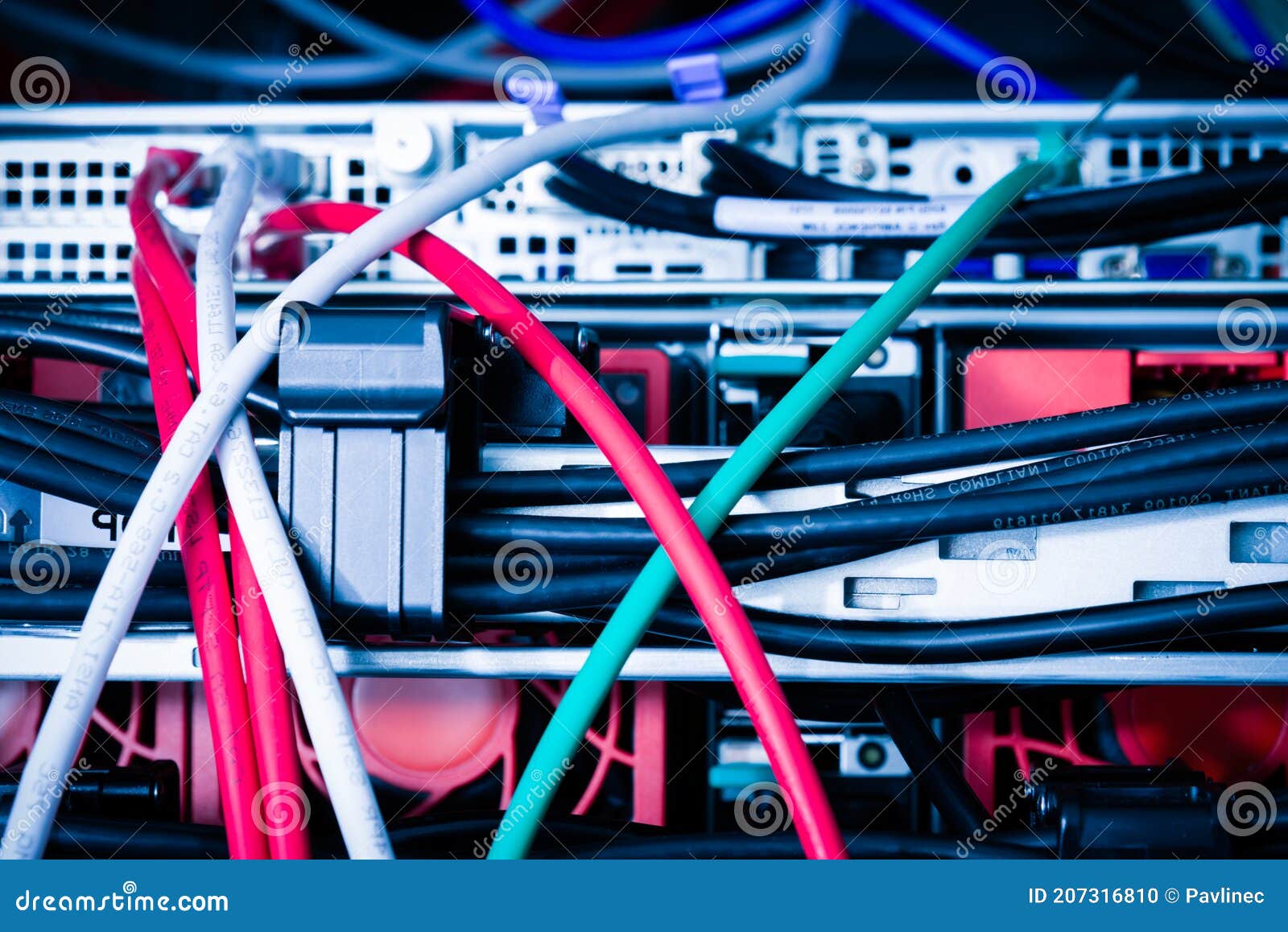 Ethernet Cables Connected To Server Switch Stock Photo - Image of ...