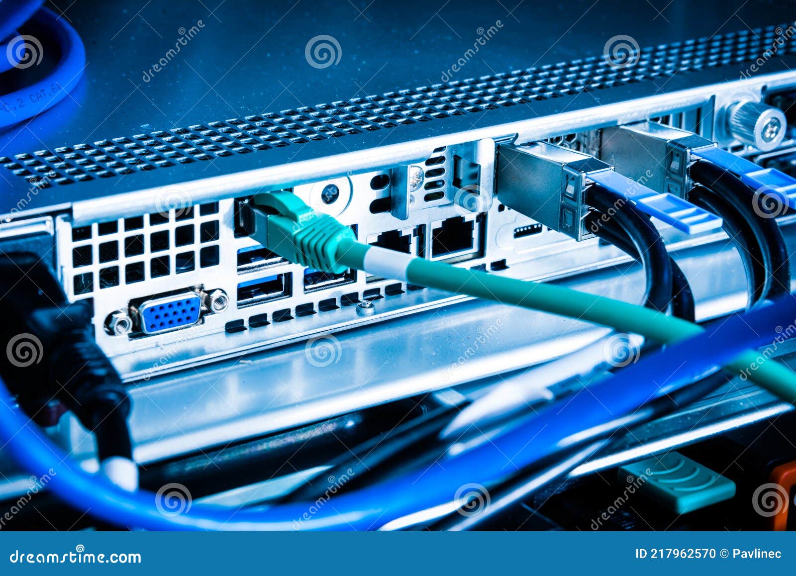 Ethernet Cables Connected To Server Switch Stock Photo - Image of ...