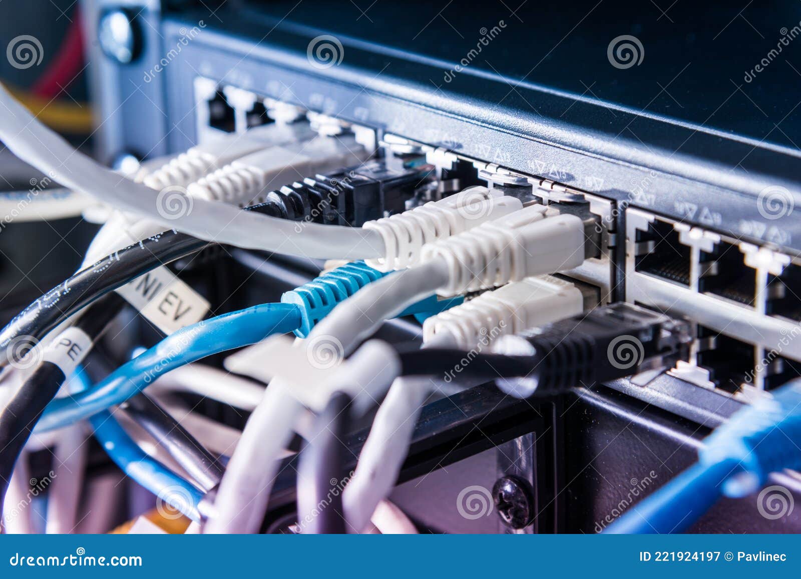 Ethernet Cables Connected To Server Switch Stock Image - Image of data ...