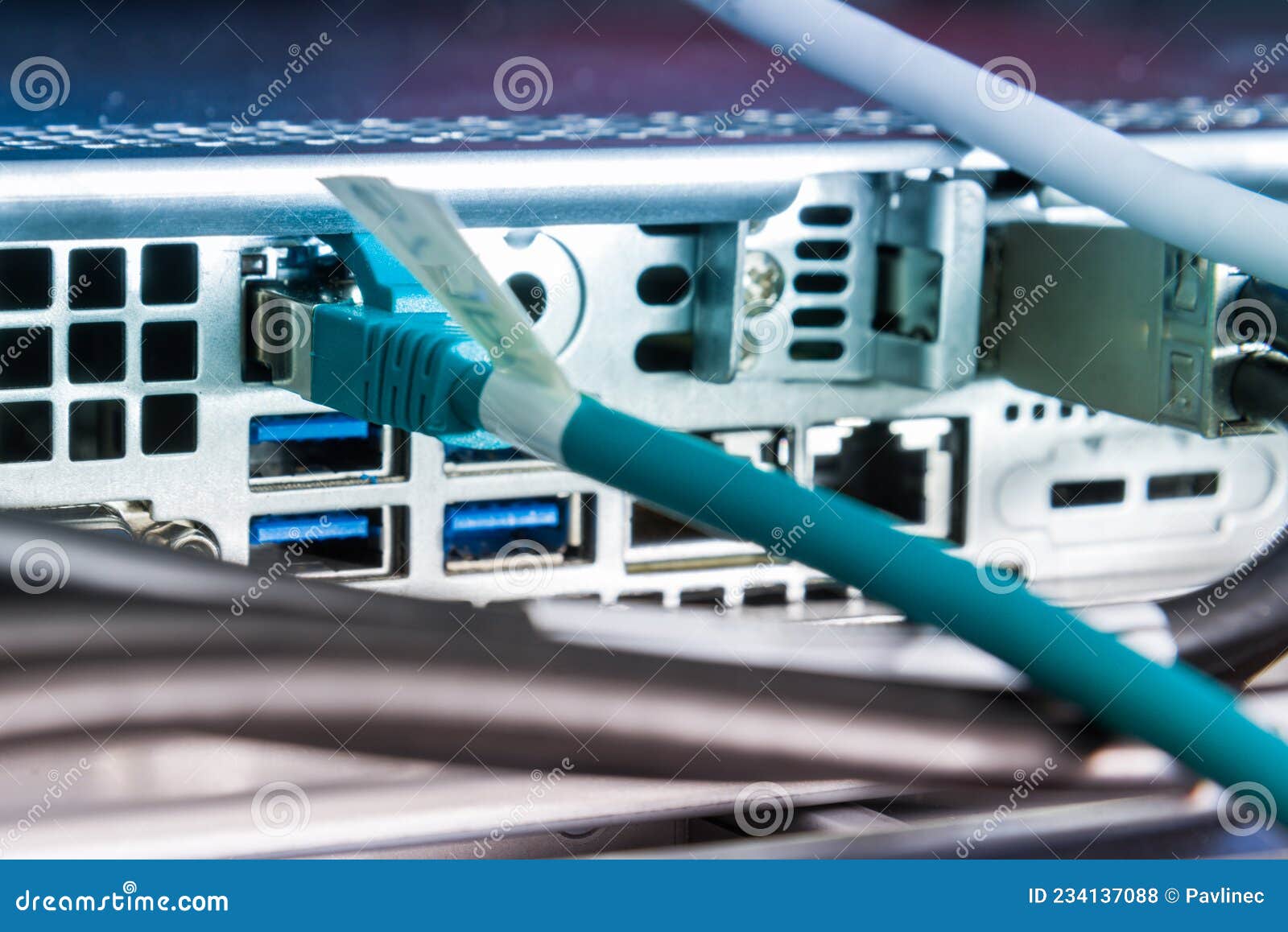 Ethernet Cables Connected To Server Switch Stock Photo - Image of ...