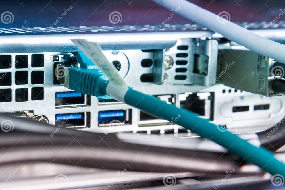 Ethernet Cables Connected To Server Switch Stock Photo - Image of ...