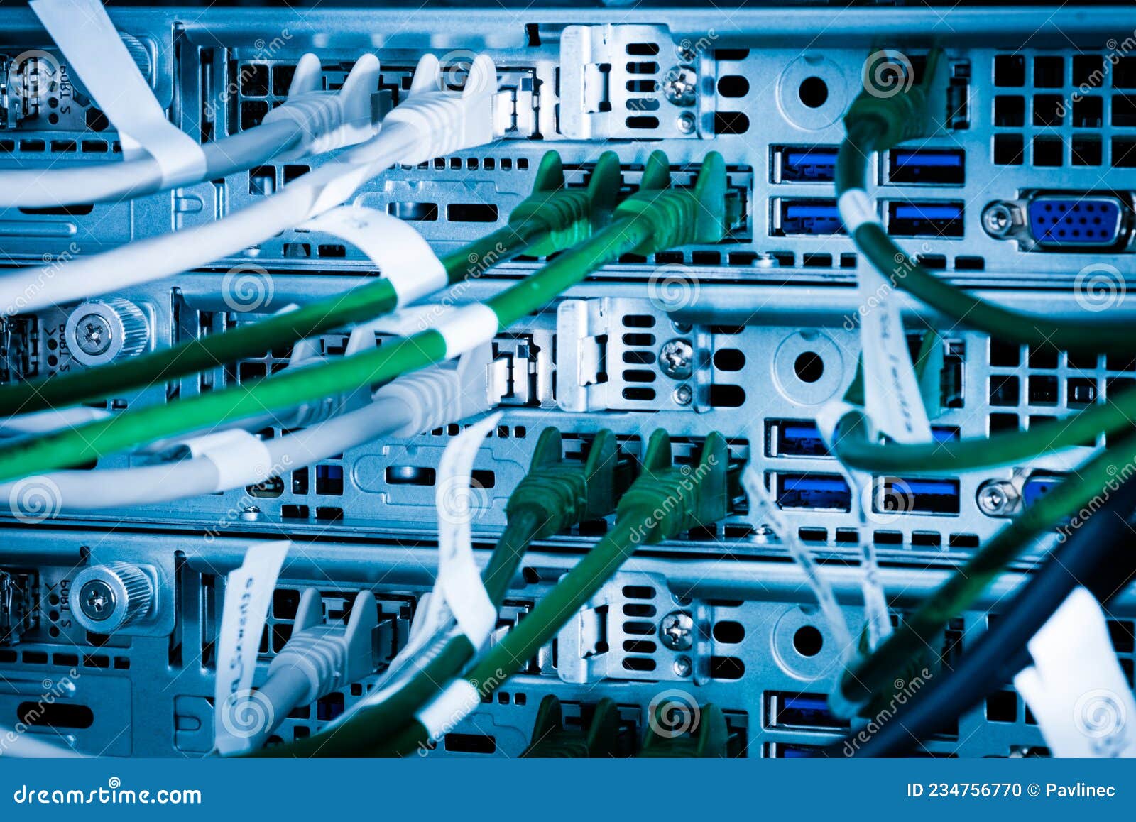 Ethernet Cables Connected To Server Switch Stock Photo - Image of port ...