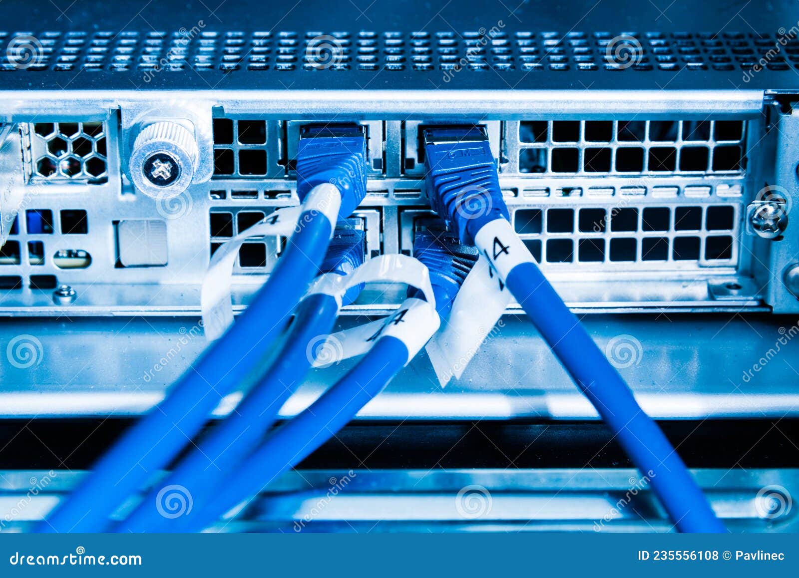 Ethernet Cables Connected To Server Switch Stock Photo - Image of ...