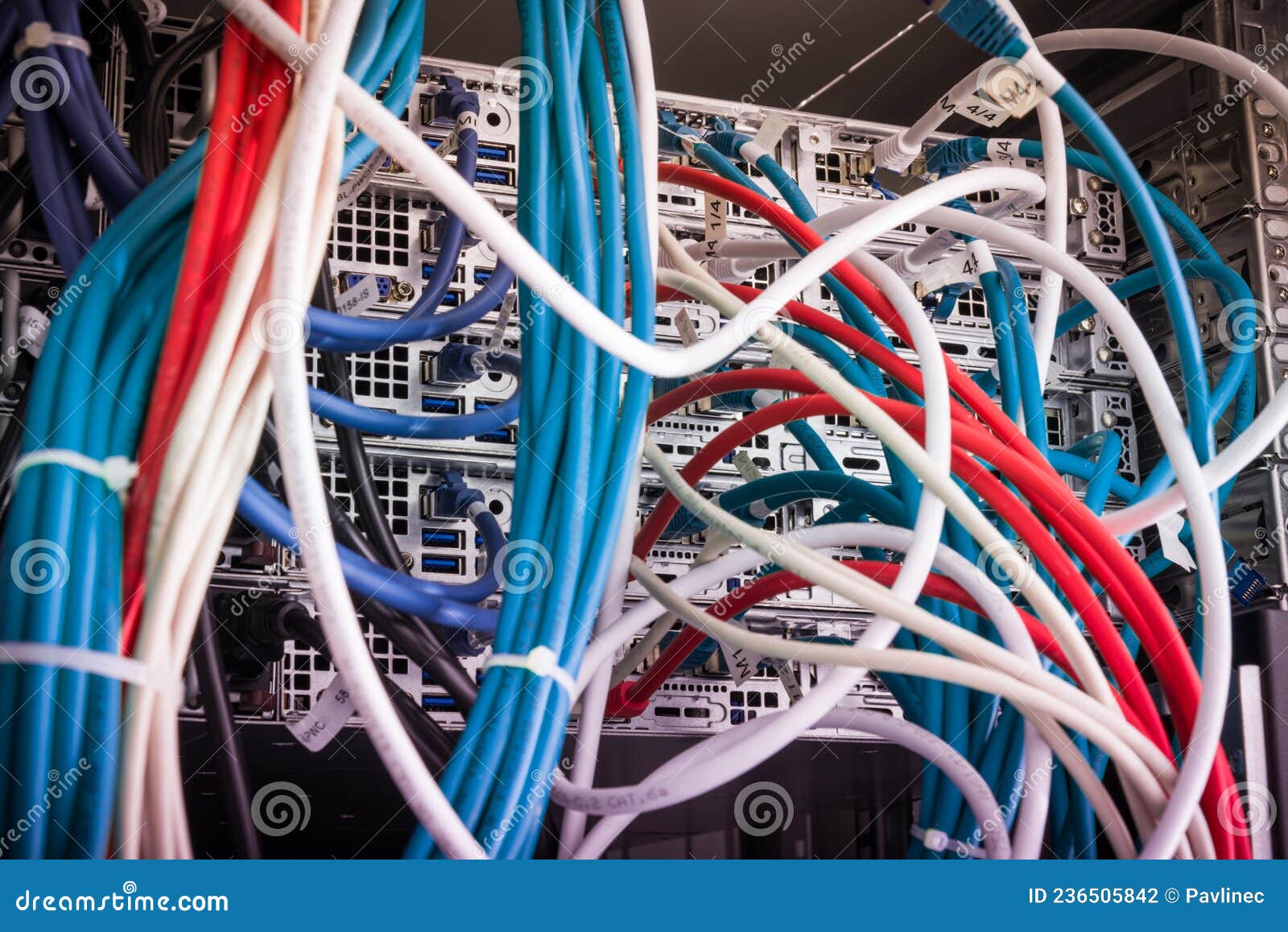 Ethernet Cables Connected To Server Switch Stock Photo - Image of ...