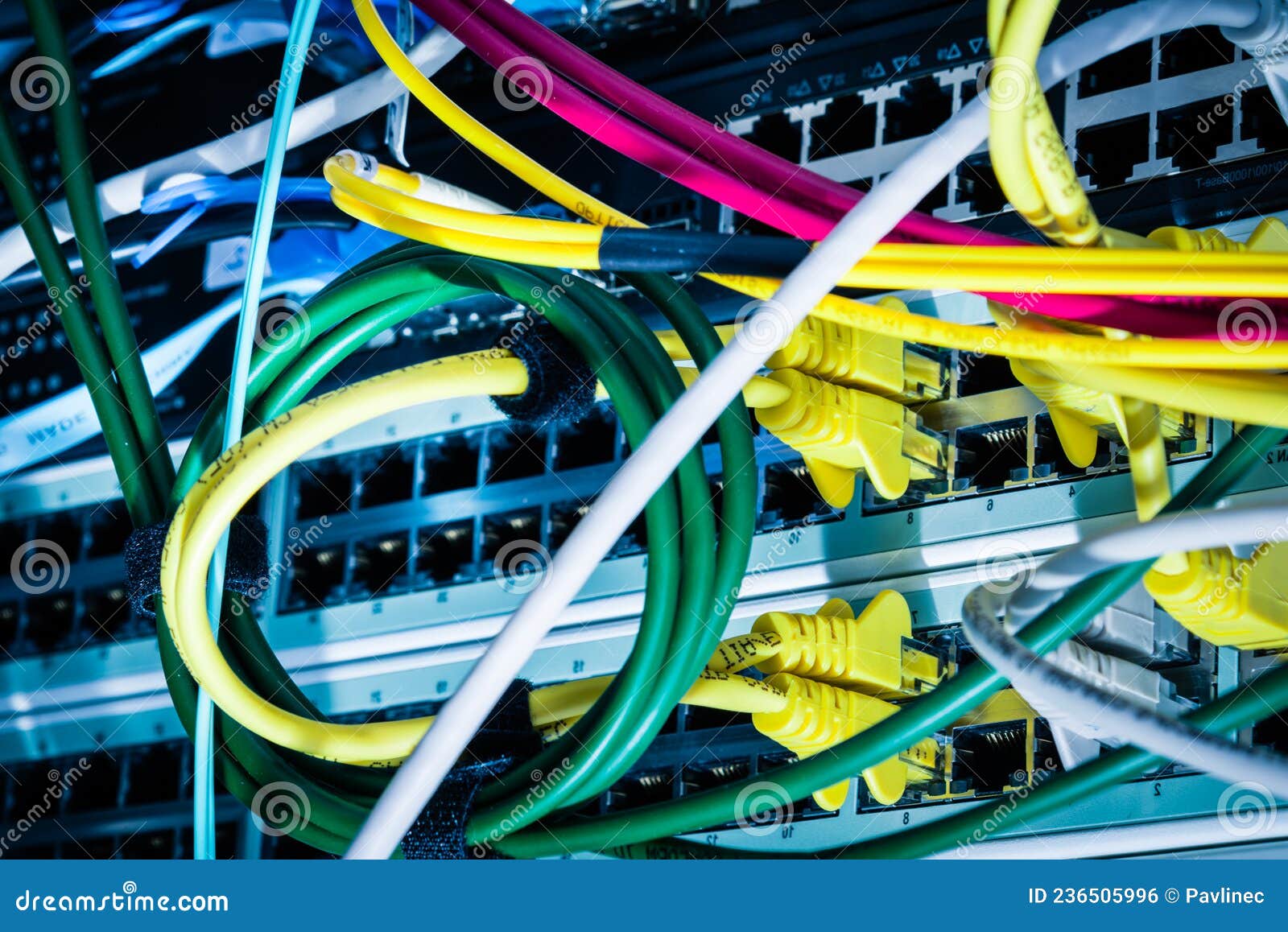 Ethernet Cables Connected To Server Switch Stock Photo - Image of link ...