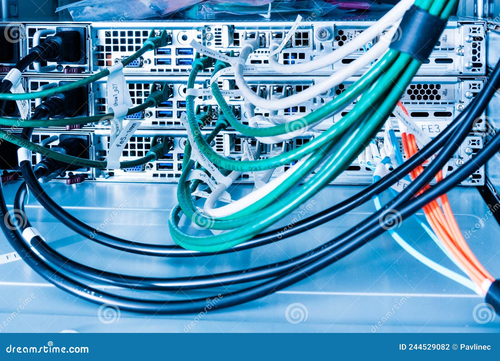Ethernet Cables Connected To Server Switch Stock Photo - Image of link ...