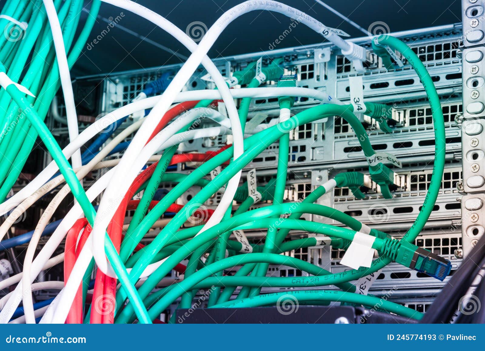 Ethernet Cables Connected To Server Switch Stock Image - Image of ...