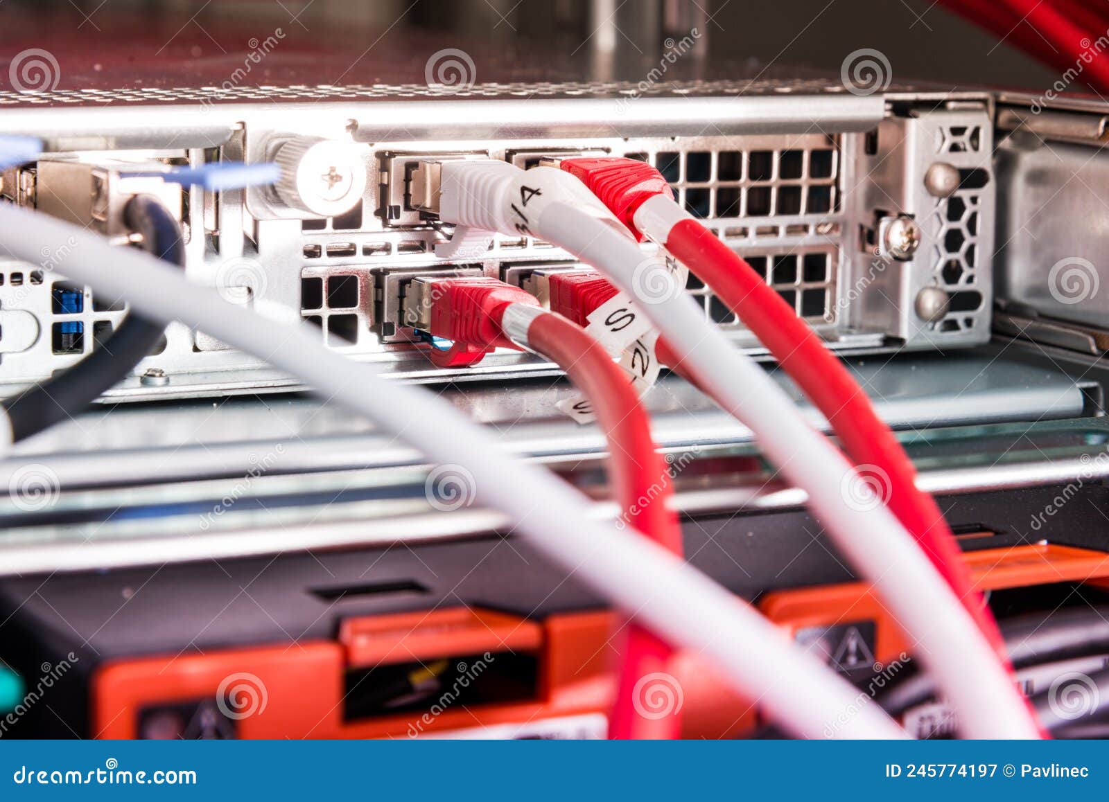 Ethernet Cables Connected To Server Switch Stock Image - Image of rack ...