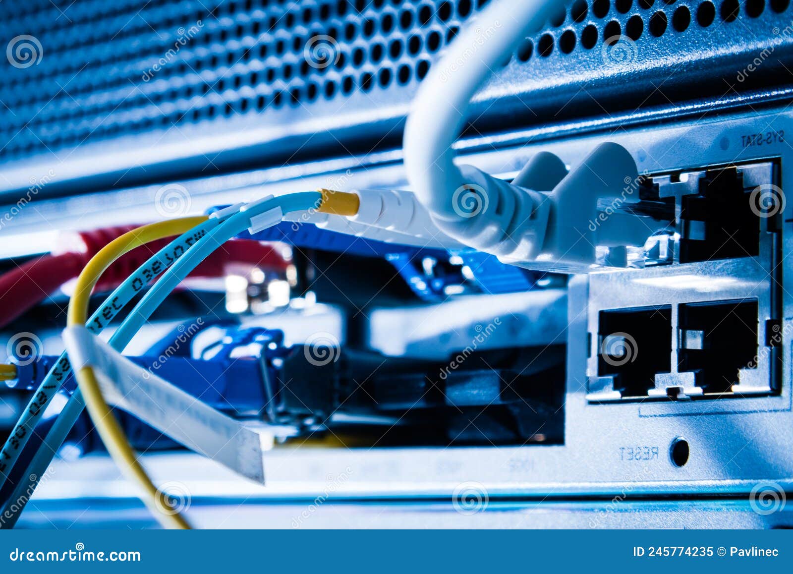 Ethernet Cables Connected To Server Switch Stock Image - Image of ...