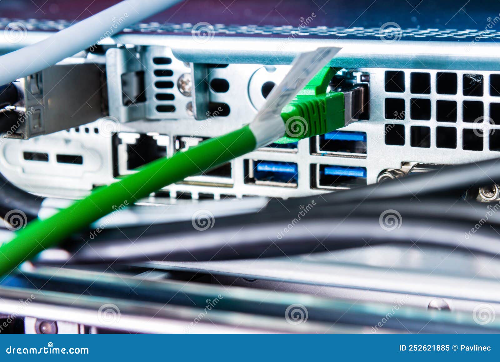 Ethernet Cables Connected To Server Switch Stock Image - Image of patch ...
