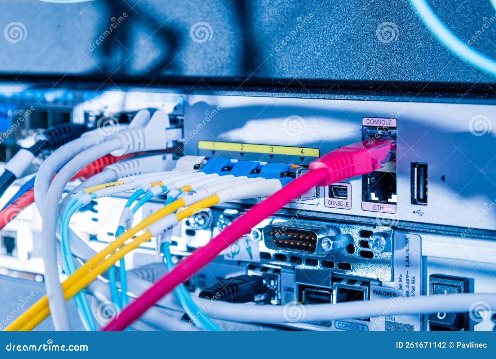 Ethernet Cables Connected To Server Switch Stock Photo - Image of cord ...