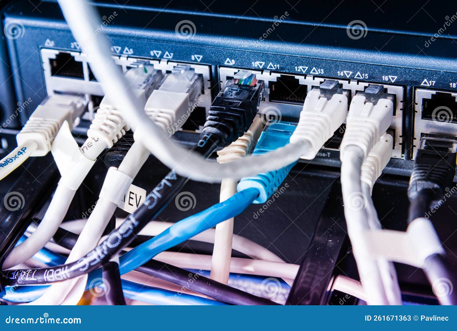 Ethernet Cables Connected To Server Switch Stock Image - Image of ...