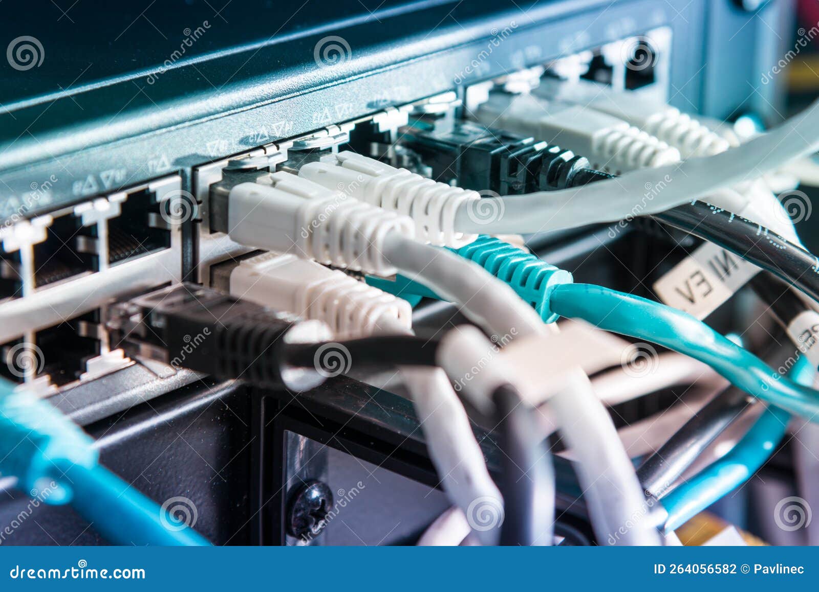 Ethernet Cables Connected To Server Switch Stock Photo - Image of jack ...