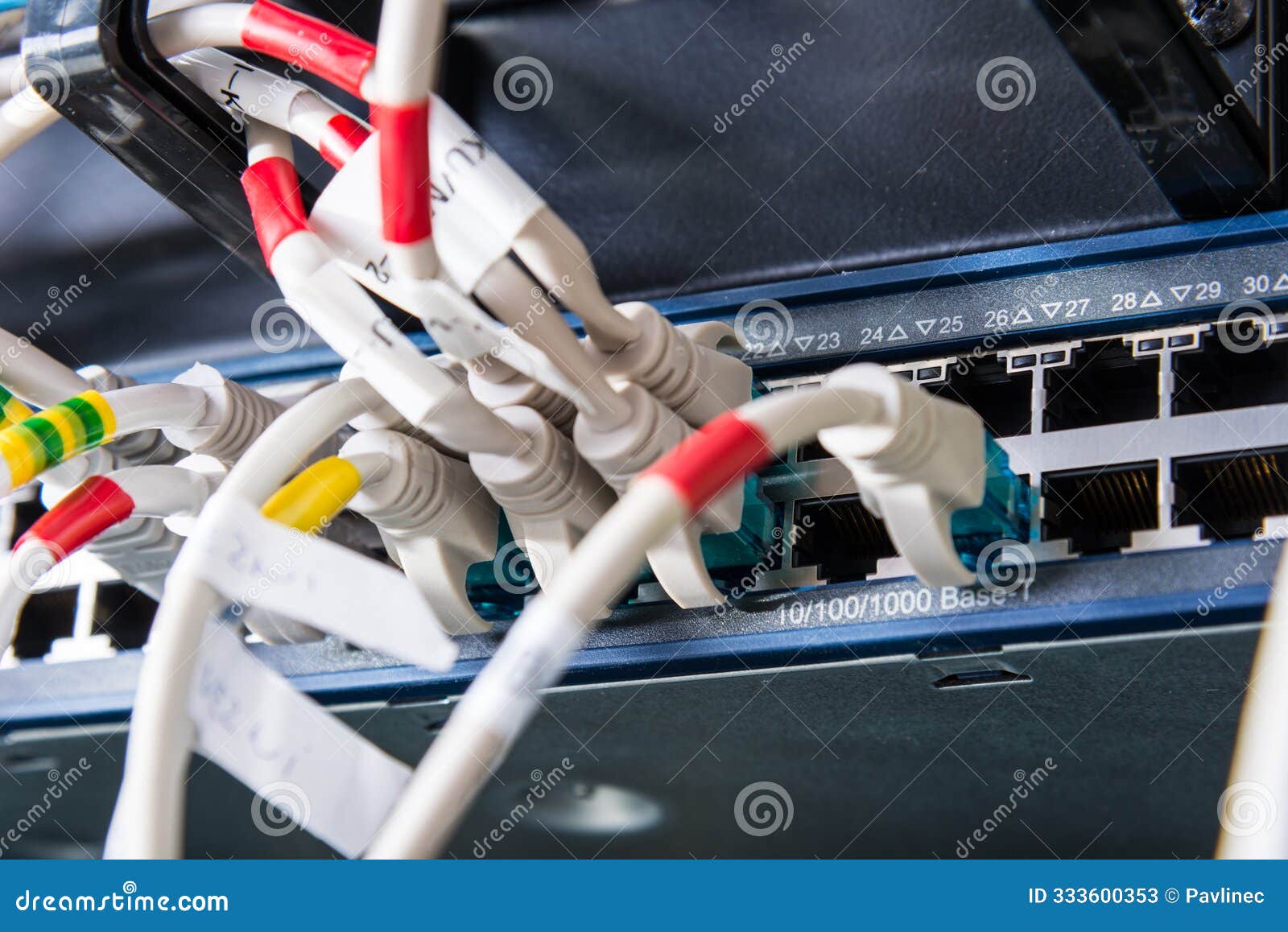 Ethernet Cables Connected To Server Switch Stock Image - Image of ...