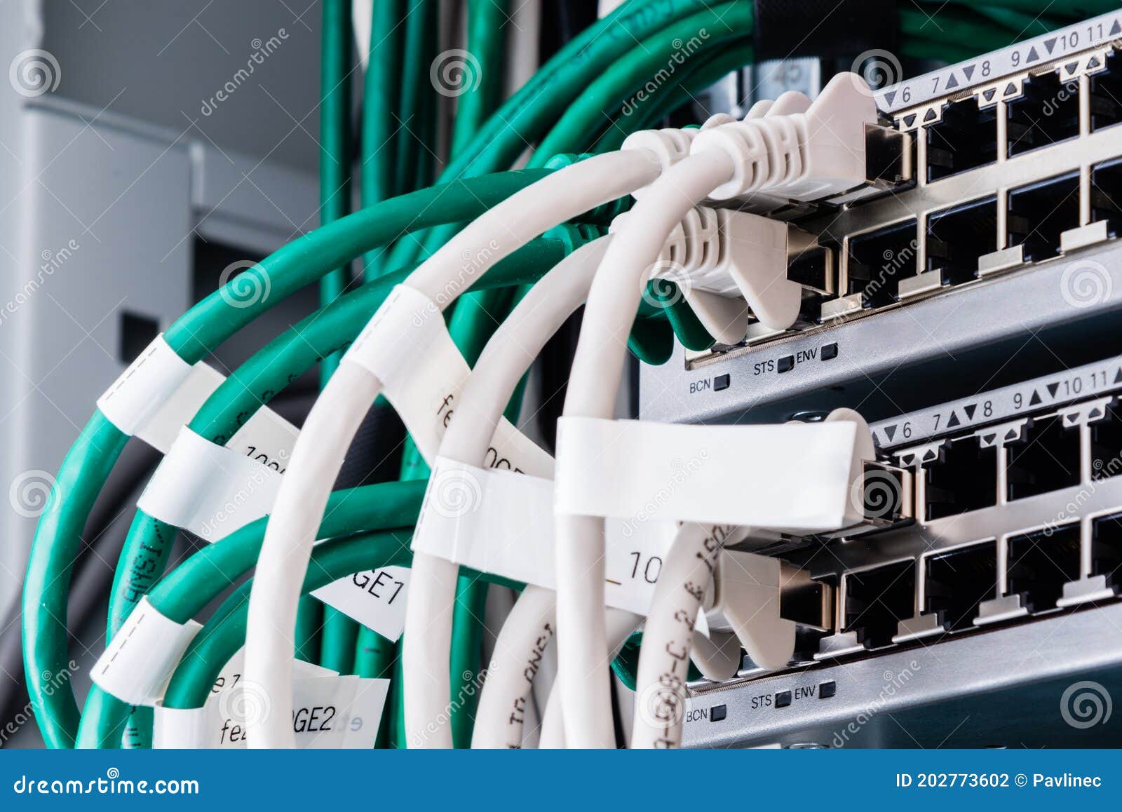 Ethernet Cables Connected To Server Switch Stock Photo - Image of ...