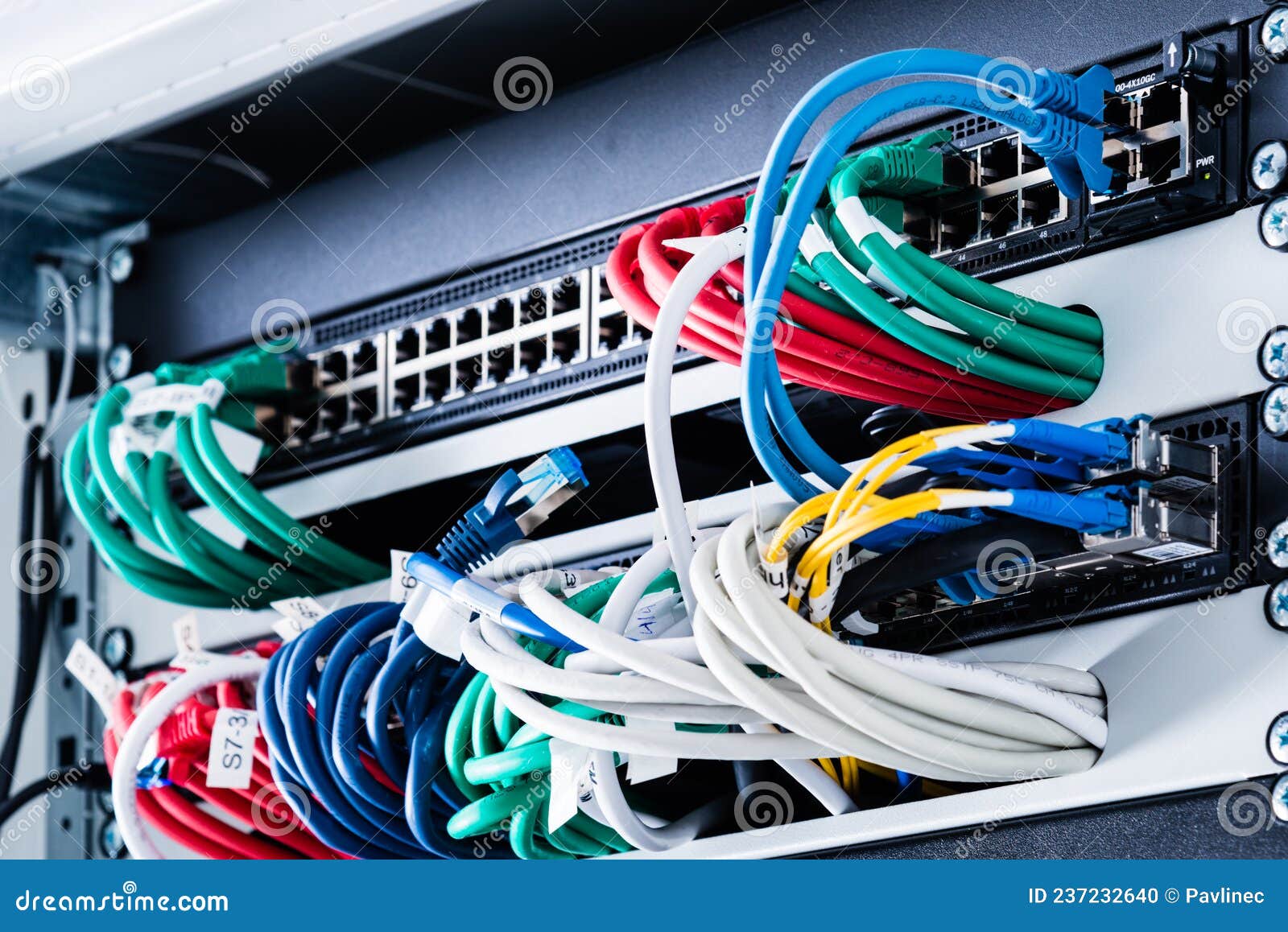 Ethernet Cables Connected To Server Switch Stock Photo - Image of ...