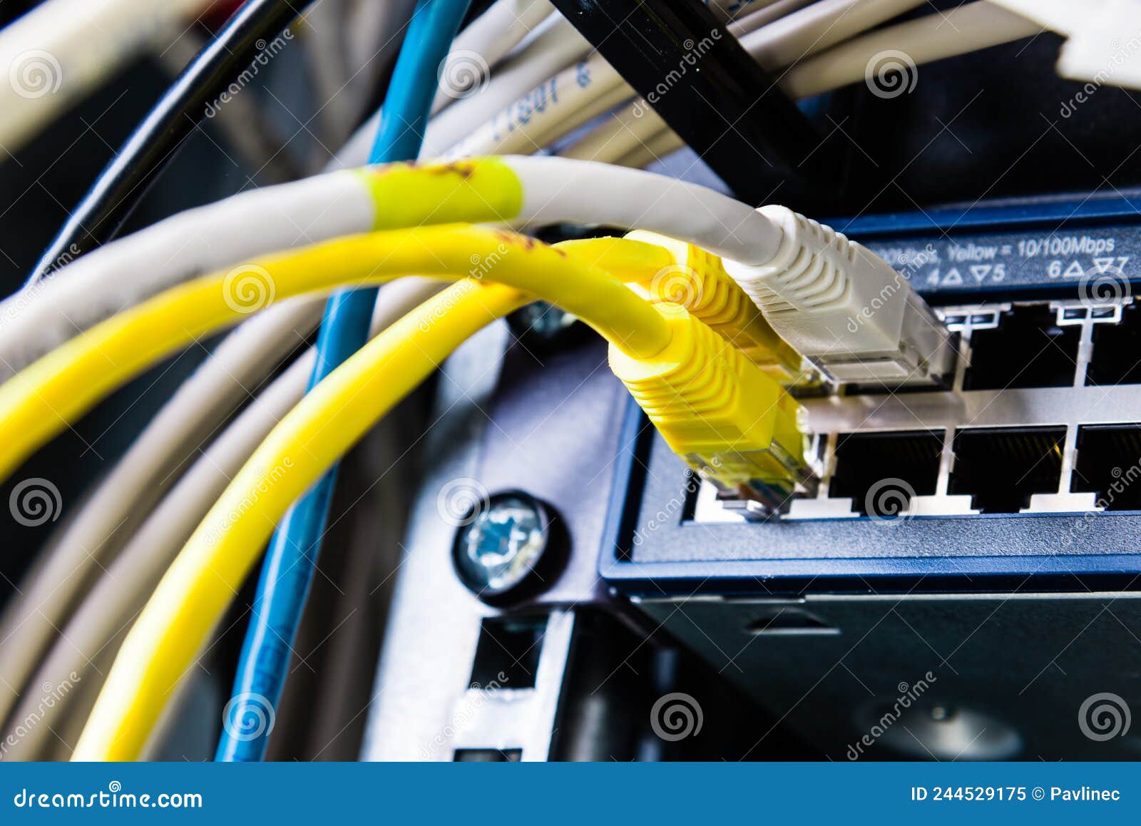 Ethernet Cables Connected To Server Switch Stock Image - Image of ...